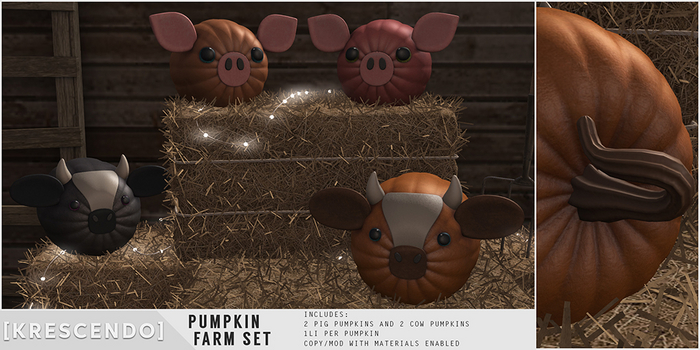 Second Life Marketplace - [Kres] Pumpkin Farm Set
